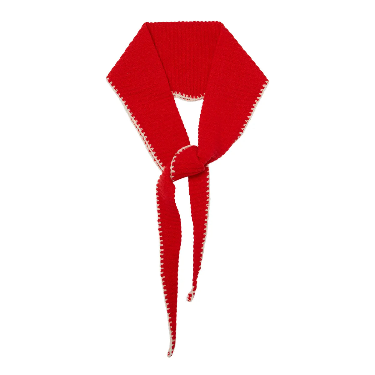Cashmere Diamond Skinny Scarf Stitched Edge - Red – Somerville Scarves
